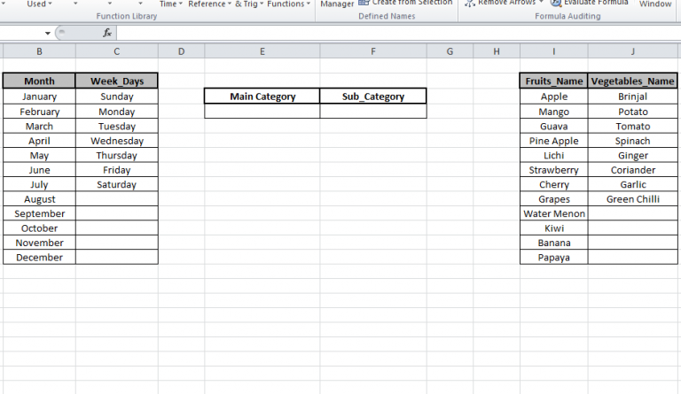 How To Create Multiple Dropdown List Without Repetition Using Named Ranges in Excel