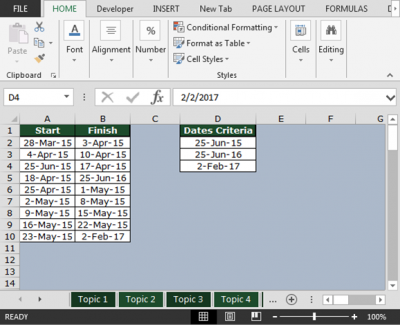 In Excel Conditional Formatting on Dates