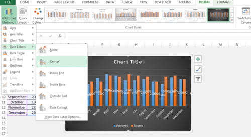How to create column chart in Microsoft Excel