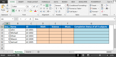 Extract Student Summary Data from Another Sheet Based on Various Status in Microsoft Excel