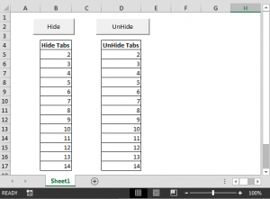 How To Dynamically Hide Or Unhide Multiple Tabs Using VBA in Excel