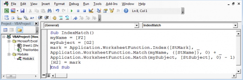 How To Use Index Match For 2 Criterias Using Vba