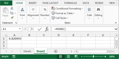Random Number Generation in Microsoft Excel