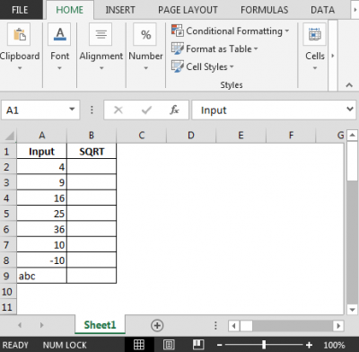 How to Square Root in Excel