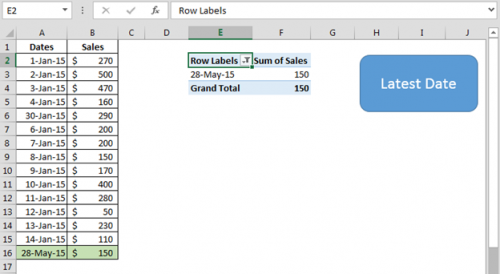 How To Select Latest Date From Pivot Table Using Vba In Microsoft Excel