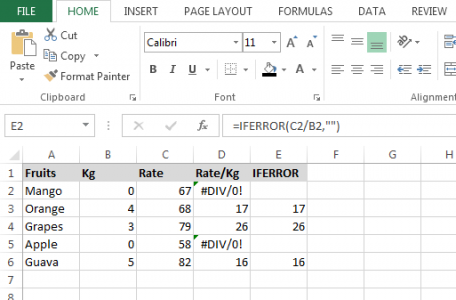 IFERROR Function in Microsoft Excel