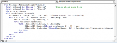 How To Combine Multiple Columns Into Single Column Using Vba In Microsoft Excel