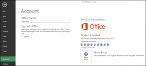 File Tab in Microsoft Excel