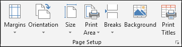 Page Layout Tab in Microsoft Excel