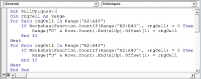 Compare 2 Columns Through VBA in Microsoft Excel