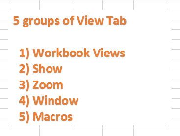 View Tab in Microsoft Excel
