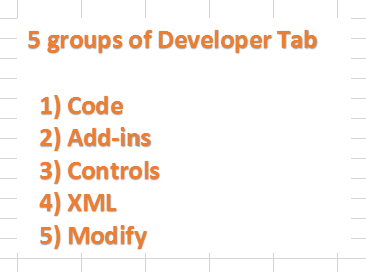 Developer Tab in Microsoft Excel