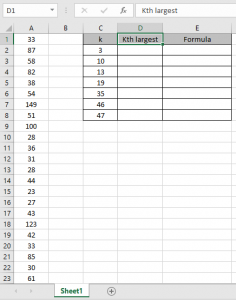 How to use LARGE function in Microsoft Excel