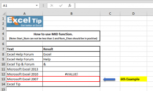 How to use MID function in Microsoft Excel