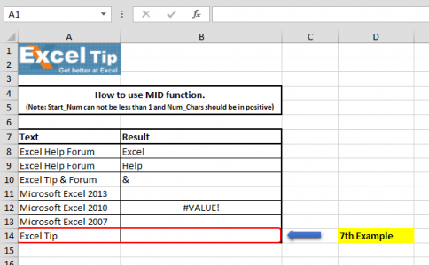 How to use MID function in Microsoft Excel