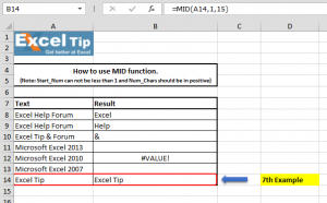 How to use MID function in Microsoft Excel