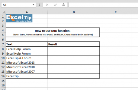 How to use MID function in Microsoft Excel
