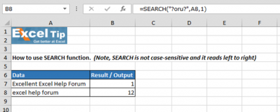 FIND VS SEARCH function in Microsoft Excel
