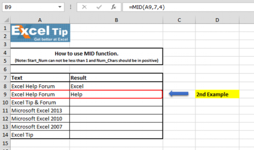 How to use MID function in Microsoft Excel