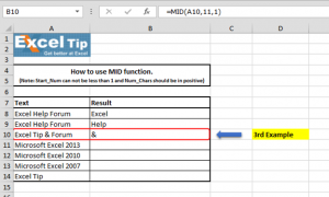 How to use MID function in Microsoft Excel