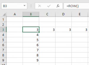 How to use the ROW function in Microsoft Excel