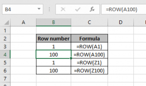 How to use the ROW function in Microsoft Excel