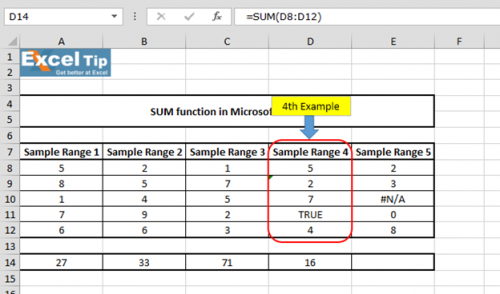 How to use SUM function in Microsoft Excel