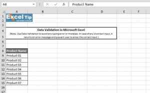 How to create Drop Down list with Data Validation in Excel