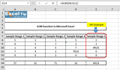 How to use SUM function in Microsoft Excel