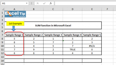 How to use SUM function in Microsoft Excel