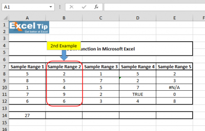How to use SUM function in Microsoft Excel