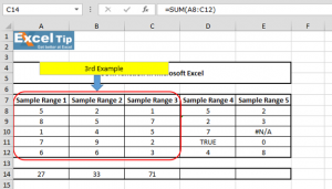 How to use SUM function in Microsoft Excel