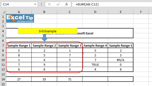 How to use SUM function in Microsoft Excel