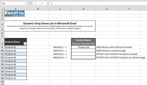 How to Create Dynamic Drop Down List in Excel Using 4 Different Methods