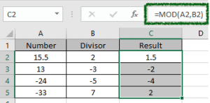How to use the MOD Function in Excel