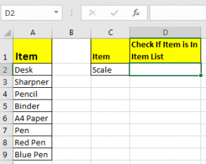 Check If Value Is In List in Excel