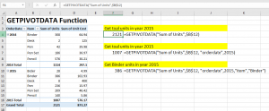 Excel GETPIVOTDATA Function
