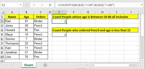 COUNTIFS Two Criteria Match COUNTIFS Two Criteria Match