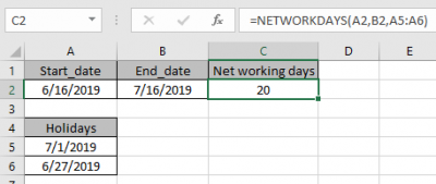 How to use the NETWORKDAYS Function in Excel