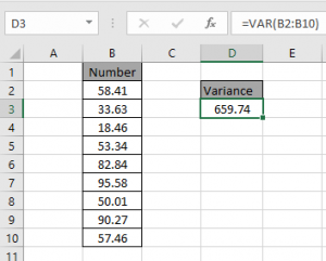 How to Use VAR Function in Excel