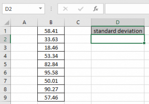 How to use the STDEV function in Excel