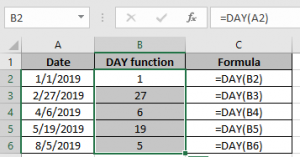 How to Use DAY function in Excel