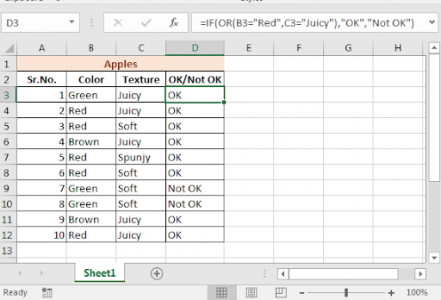 IF with OR Function in Excel