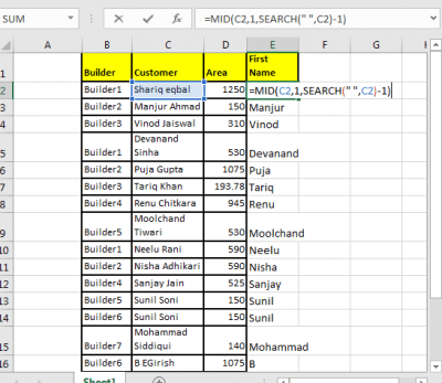 How to use the MID function in Excel