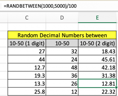 How to use RANDBETWEEN function in Excel