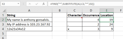 How to use the FIND Function in Excel