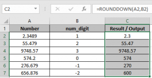 How to Use Rounddown Function in Excel