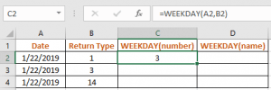 How to use WEEKDAY Function in Excel