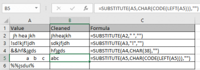 Remove unwanted characters in Excel