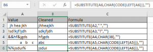 Remove unwanted characters in Excel